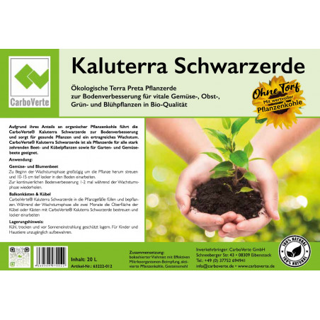 20 L Kaluterra-Schwarzerde - Die schwarze Wundererde für Ihren Garten